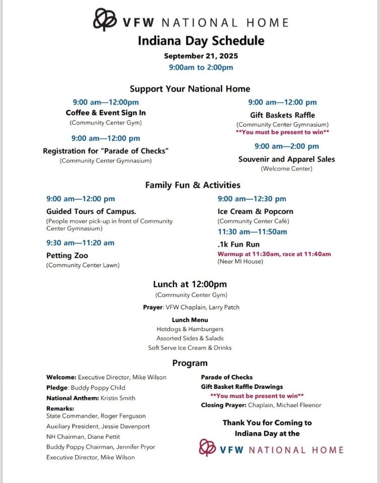 VFW Auxiliary, Department of Indiana